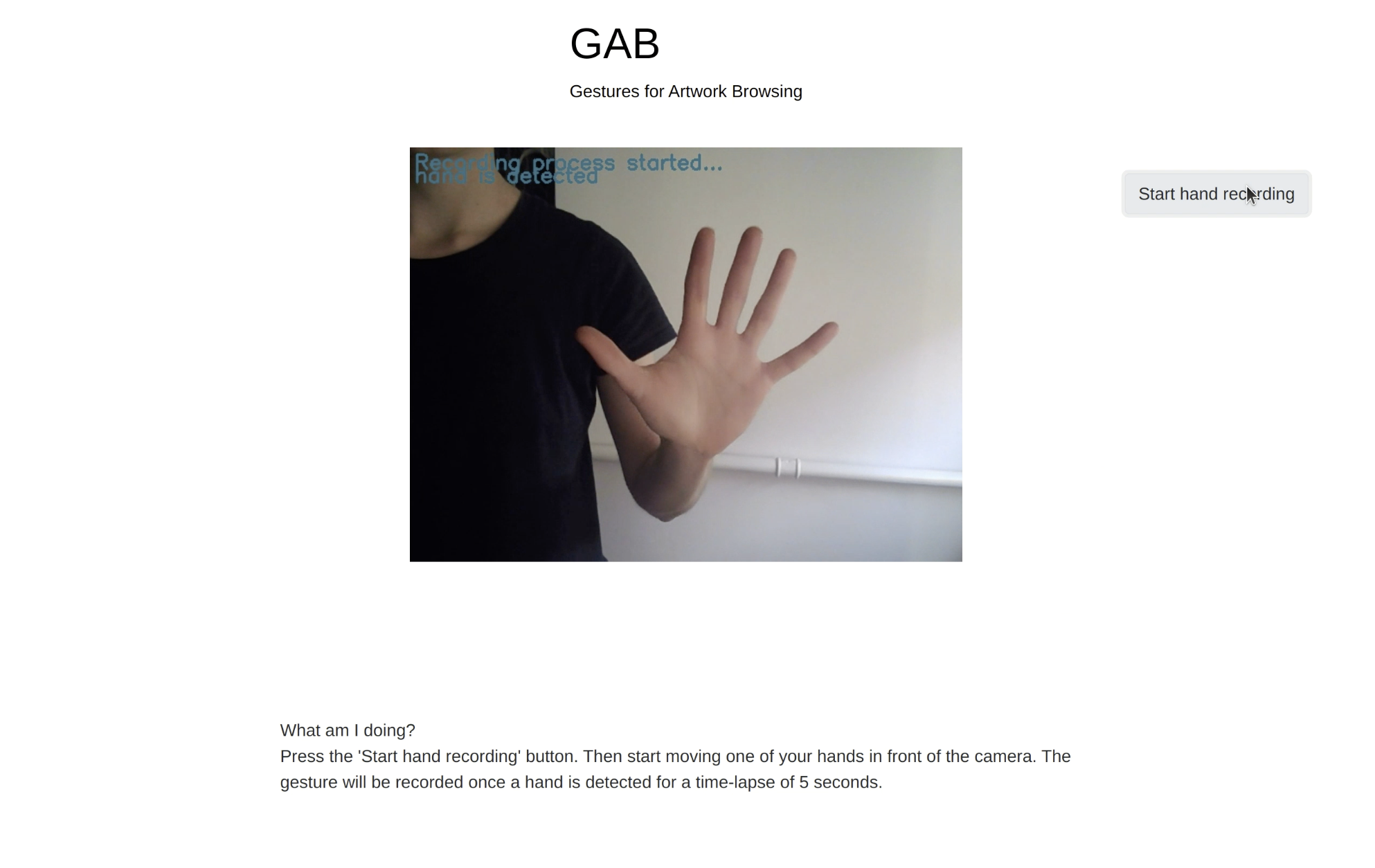 GAB - Gestures for artworks browsing | [“Gestures for Artworks Browsing”]